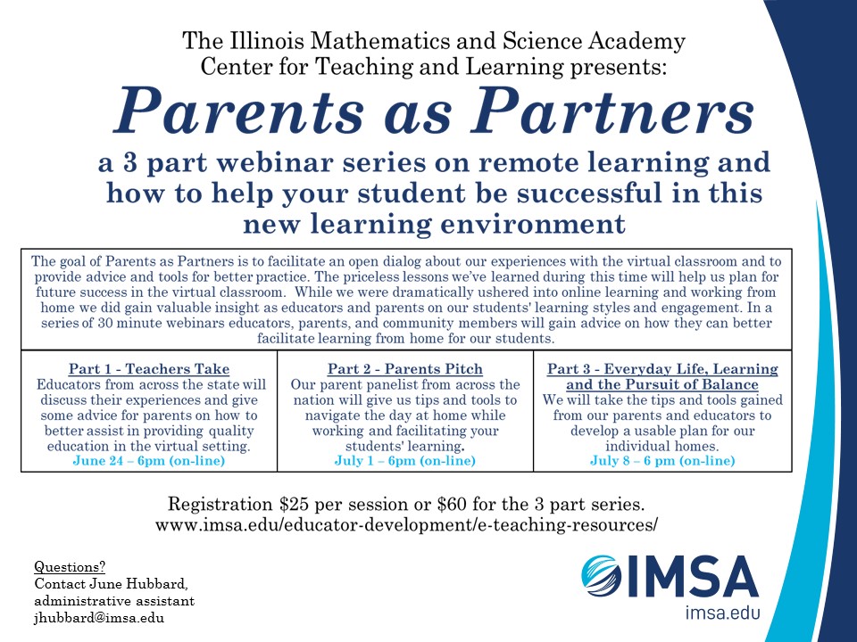 Parents as Partners flyer pic | Illinois Mathematics and Science Academy